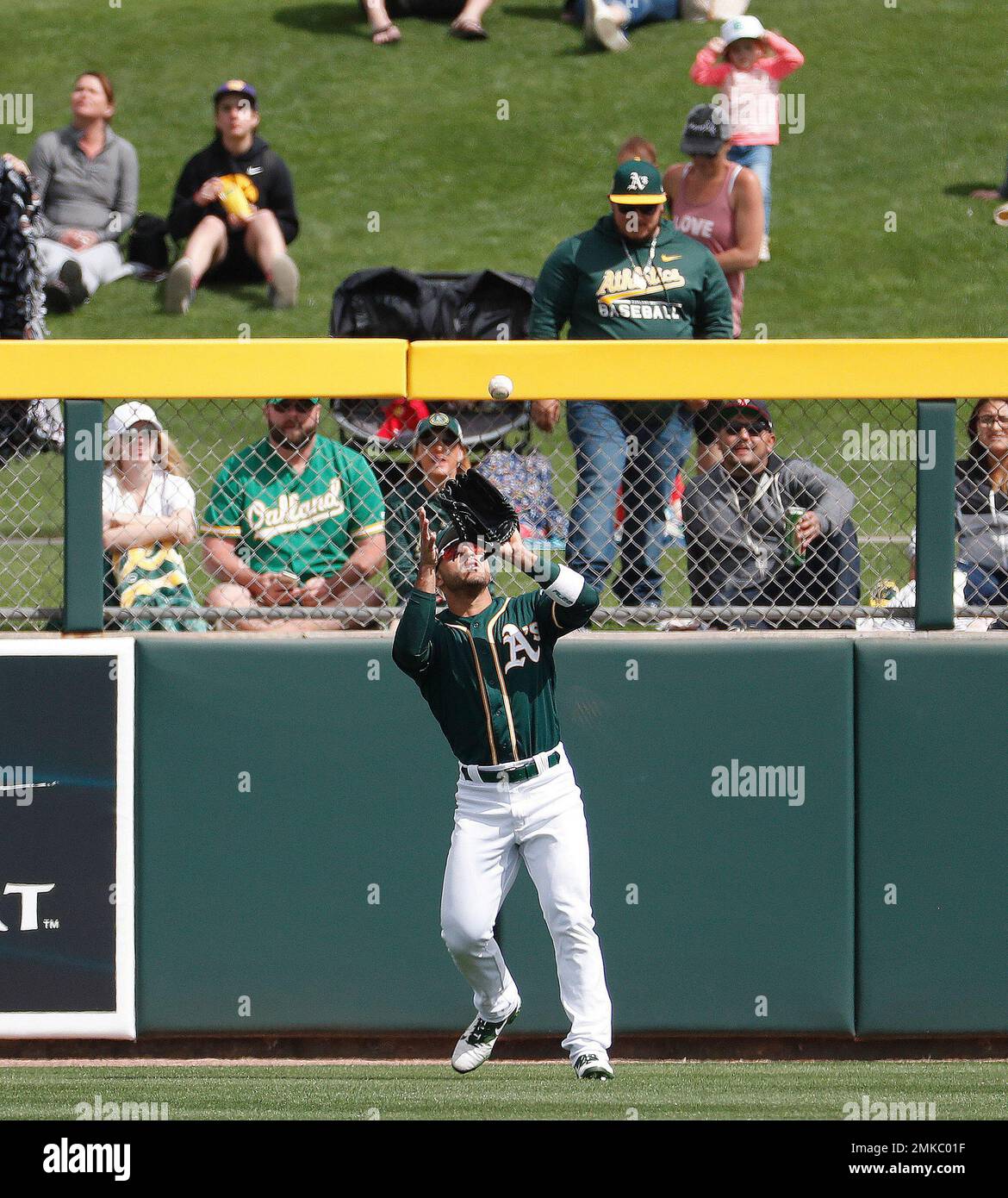 Oakland Oakland Athletics' Dustin Fowler fields a fly out hit by San ...