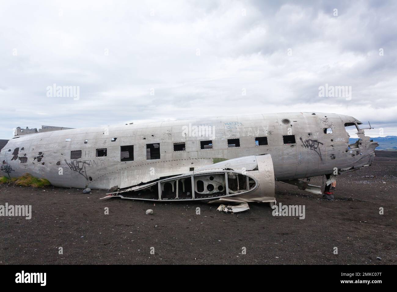 Solheimasandur plane wreck view. South Iceland landmark. Abandoned ...