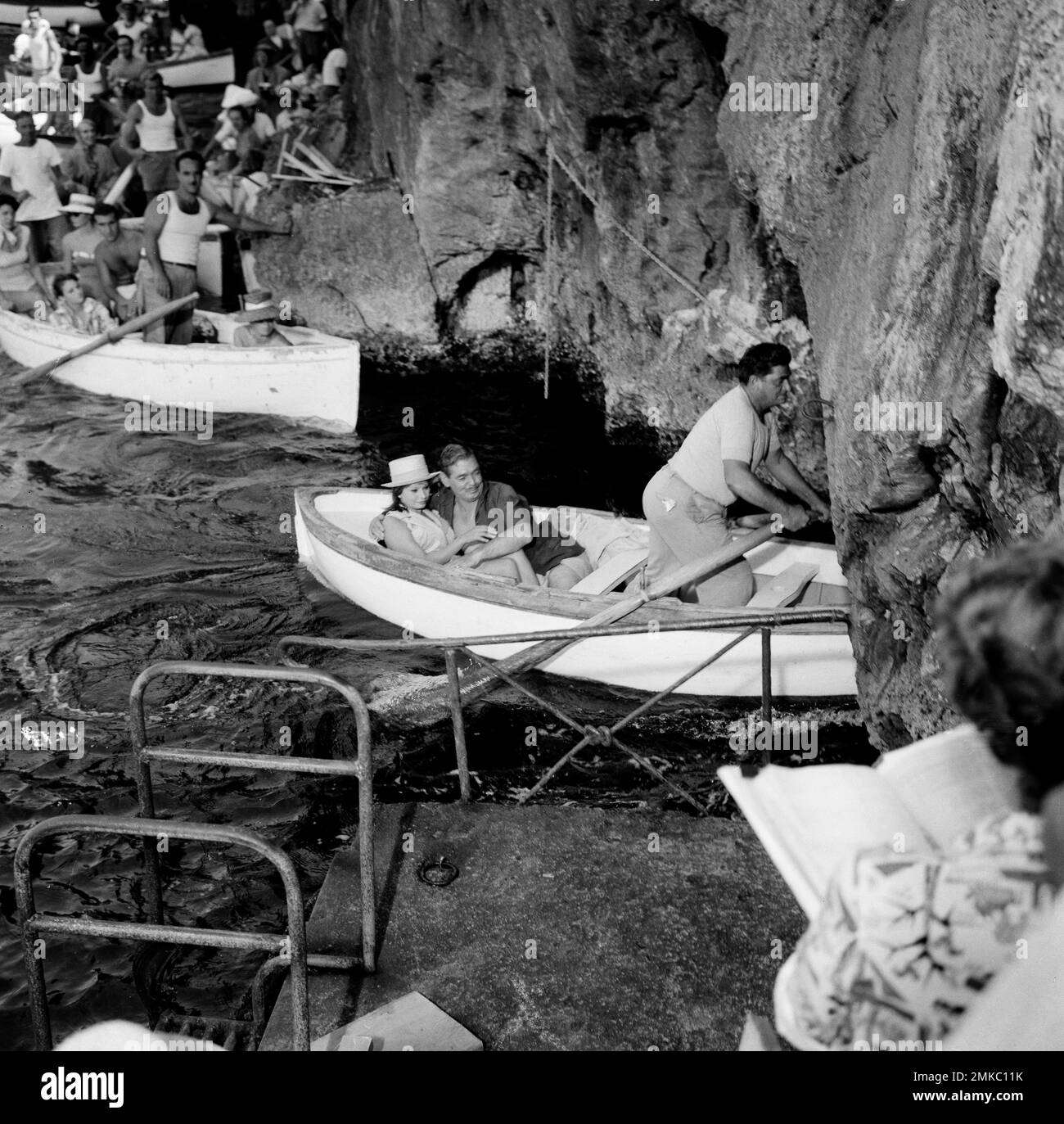 Hollywood film star Clark Gable and Italian actor Sophia Loren sit ...