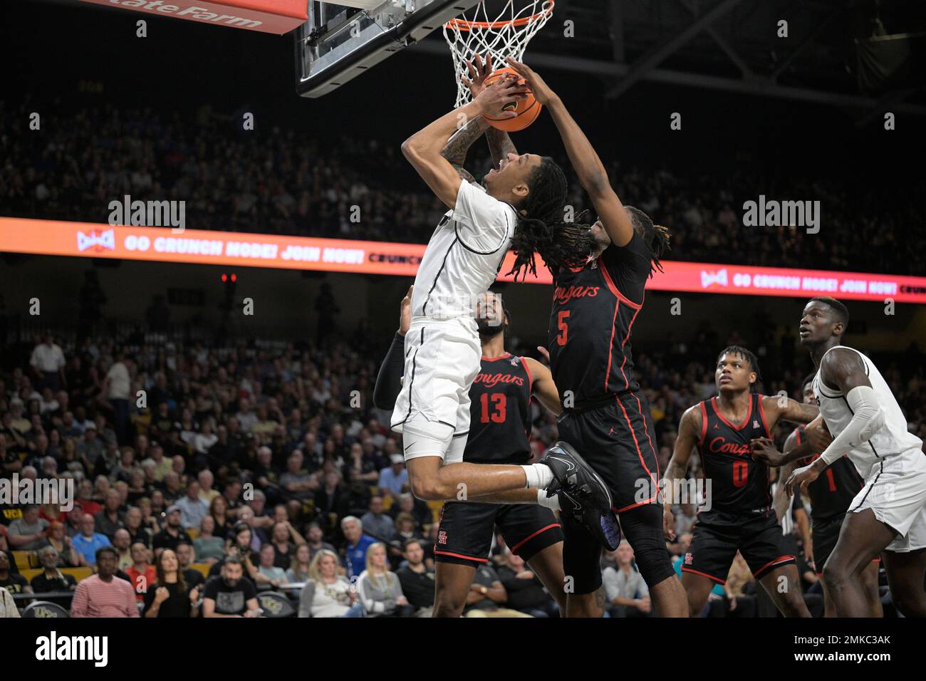 Central Florida guard Brandon Suggs has his shot blocked by Houston ...