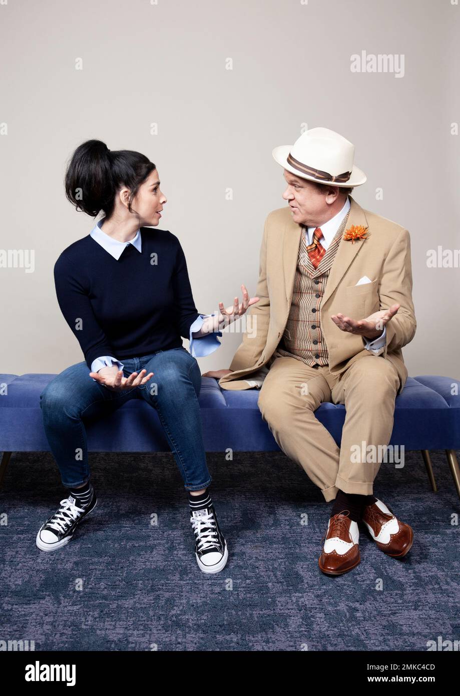 In this Nov. 3, 2018 photo, Sarah Silverman, left, and John C. Reilly ...