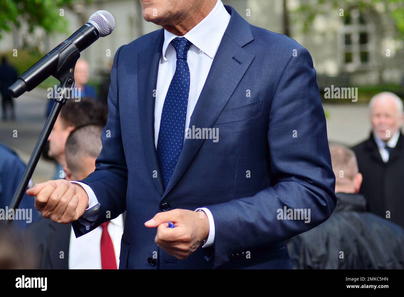 Crowd attending political meeting. Large group of people as audience to ...