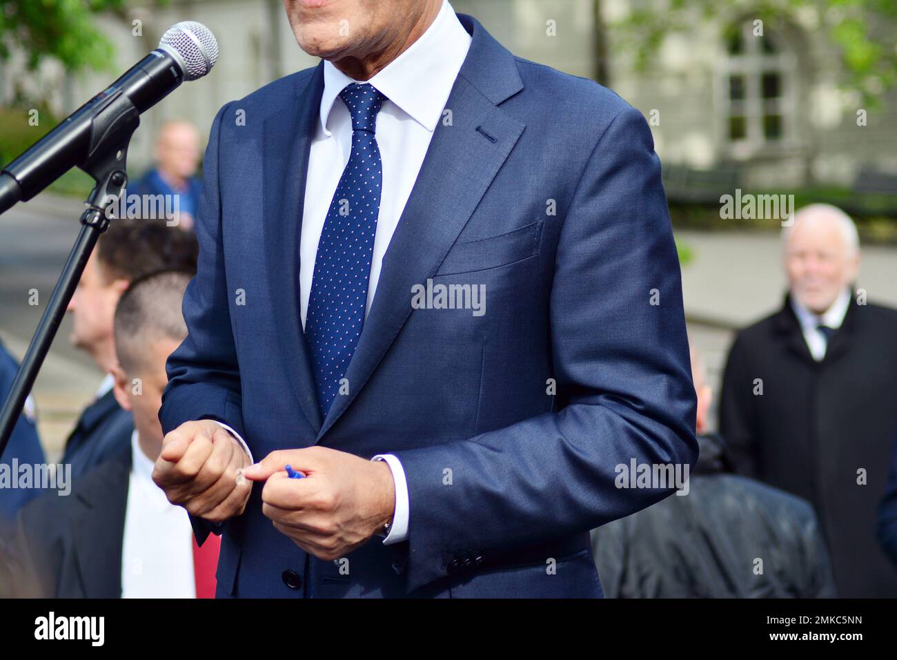 Crowd attending political meeting. Large group of people as audience to ...