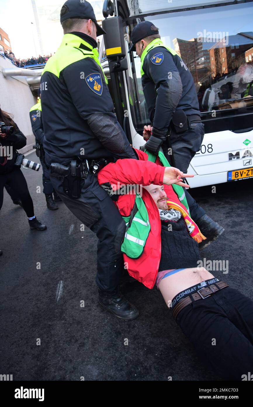 01-28-2023.The Hague,The Netherlands.Extinction Rebellion protested the ...