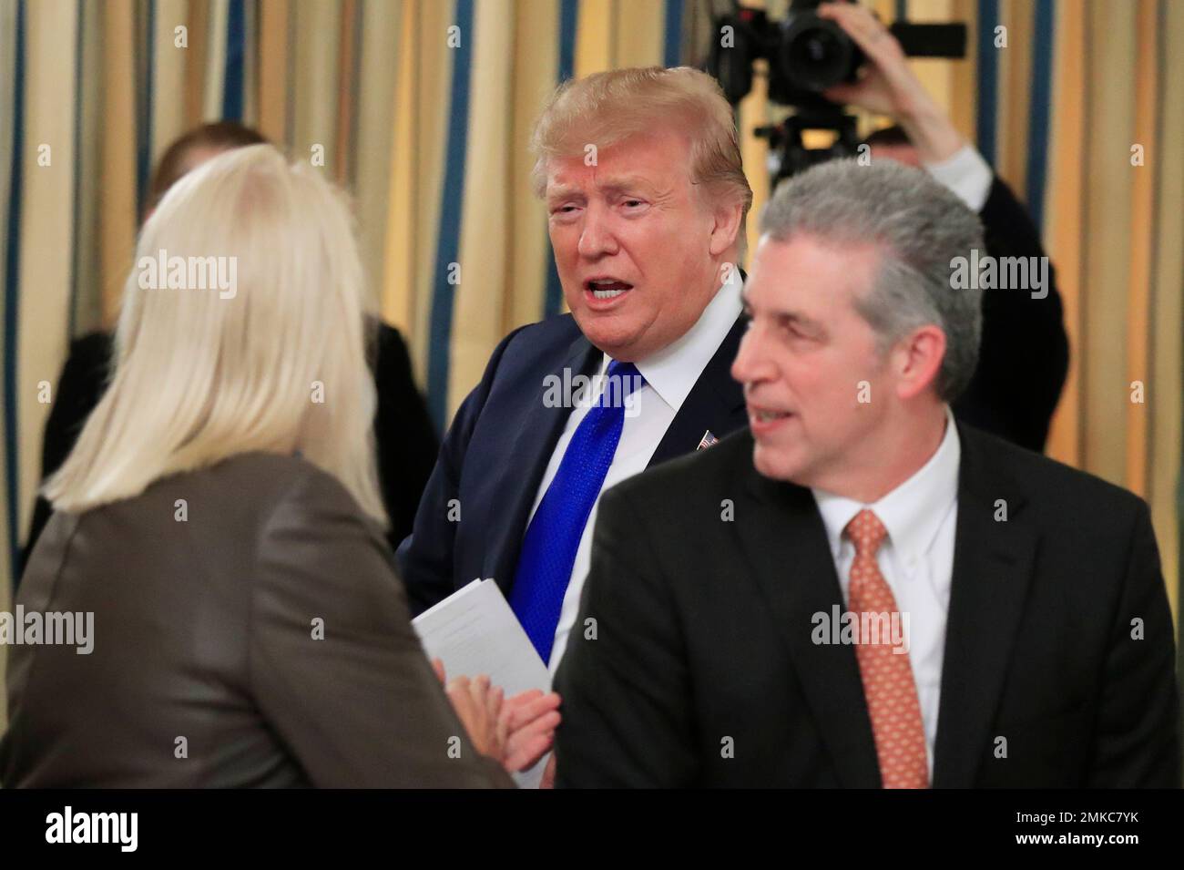 President Donald Trump greets IBM Chairman, President and CEO Ginni ...