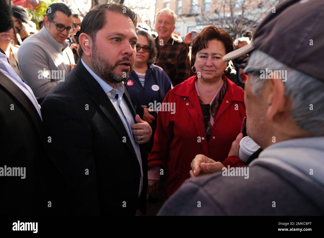 Tucson, Arizona, USA. 28th Jan, 2023. Congressman Ruben Gallego holds ...