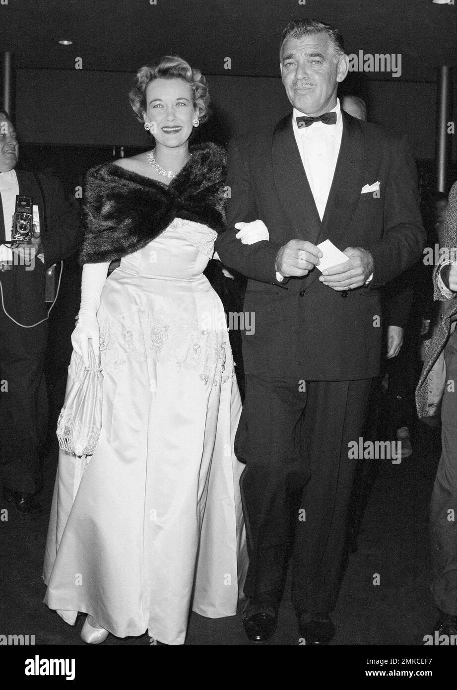 Clark Gable and Kay Spreckels arrive for the premier of "The Spirit of ...
