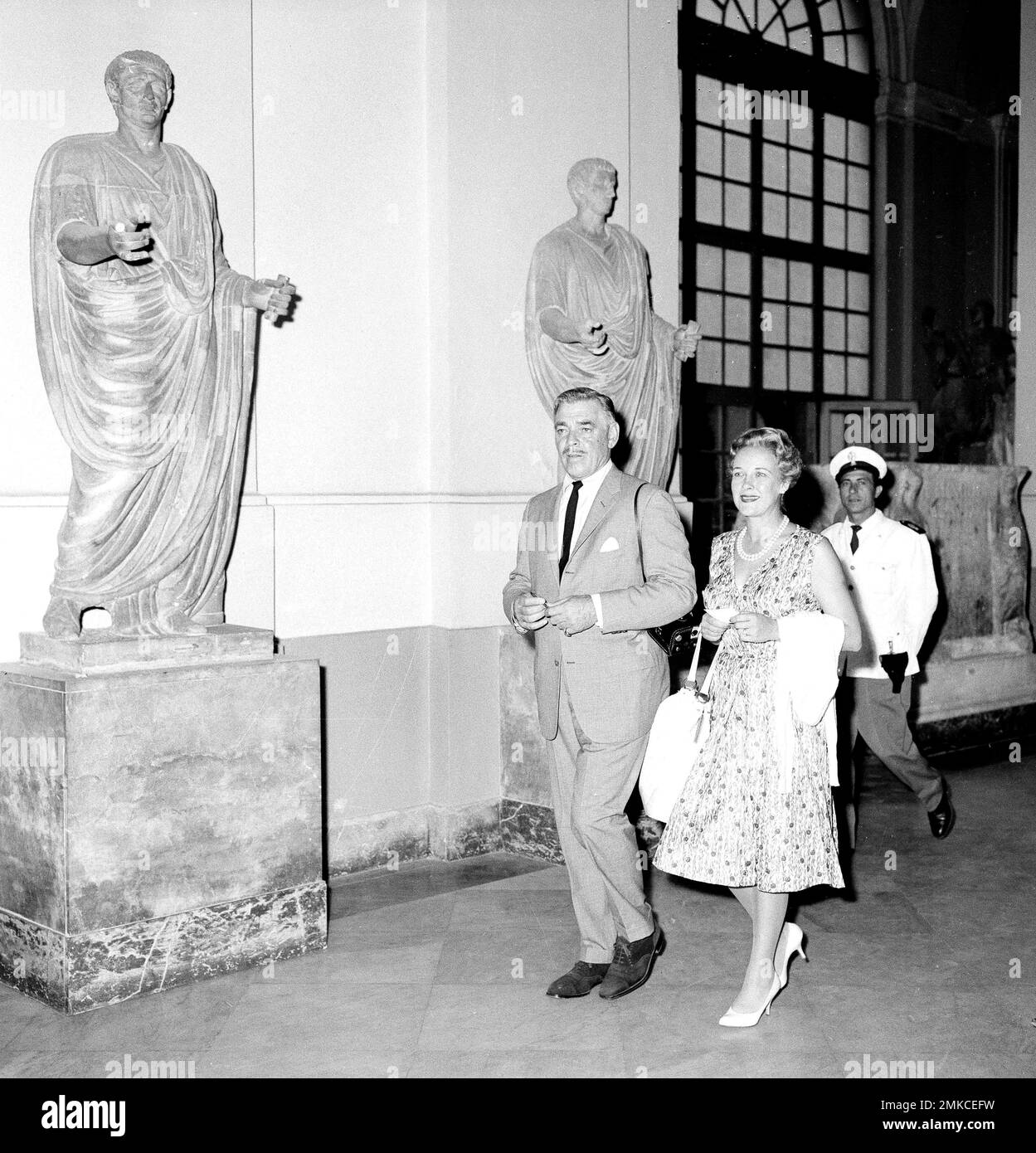 Actor Clark Gable and his wife Kay visit a museum in Naples, Sept. 1 ...