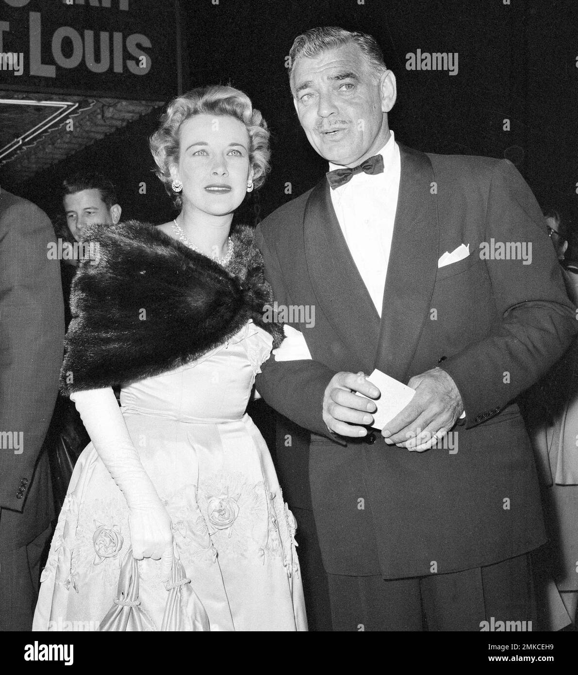 Clark Gable and Kay Spreckels arrive for the premier of "The Spirit of ...