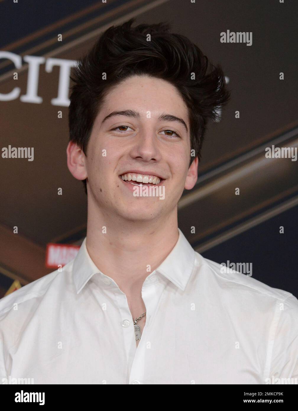 Milo Manheim arrives at the world premiere of "Captain Marvel" on ...