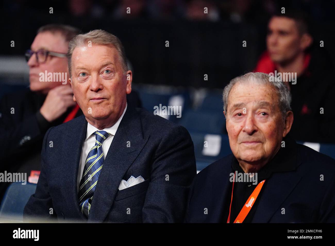 Frank Warren (left) and Bob Arun at the OVO Arena Wembley, London ...