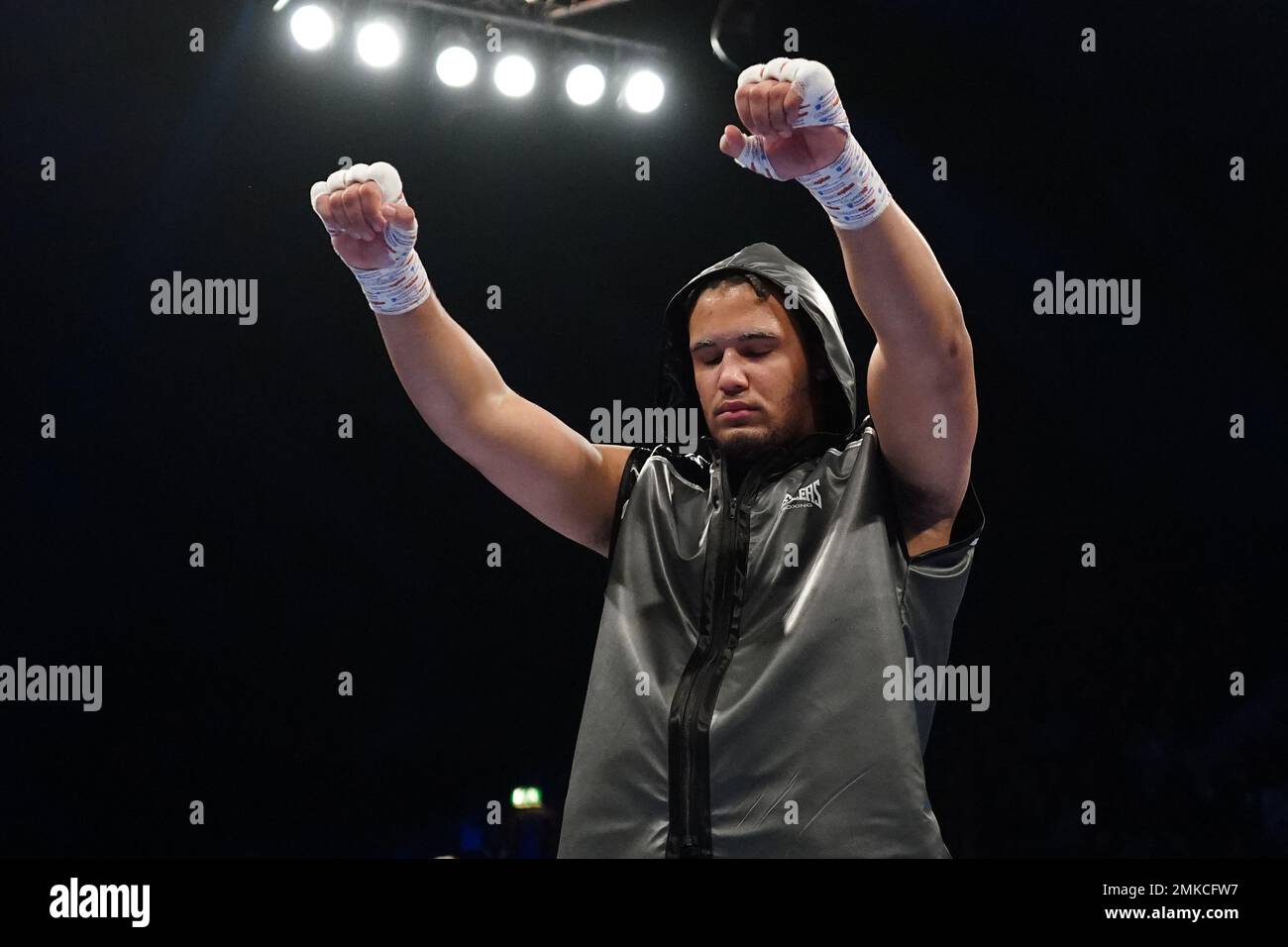 Moses Itauma celebrates victory over Marcel Bode at the OVO Arena ...