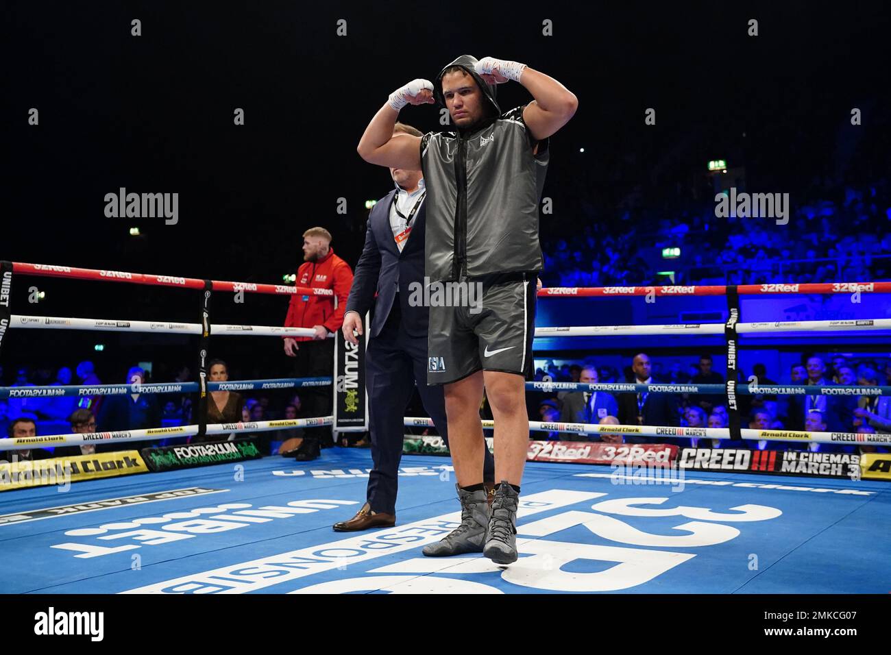 Moses Itauma celebrates victory over Marcel Bode at the OVO Arena ...
