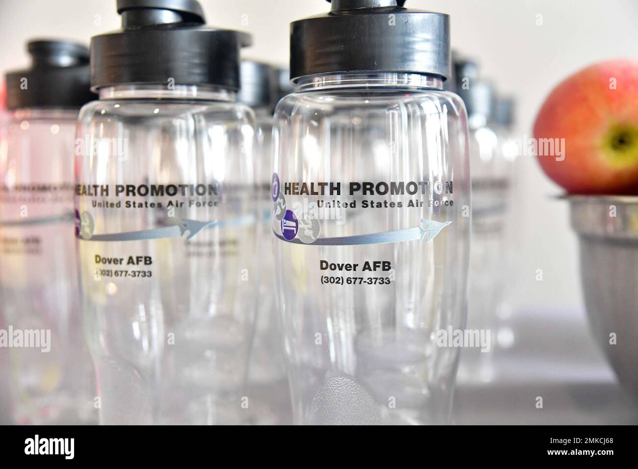 Water bottles sit at the entrance of the Human Performance and Wellness ...