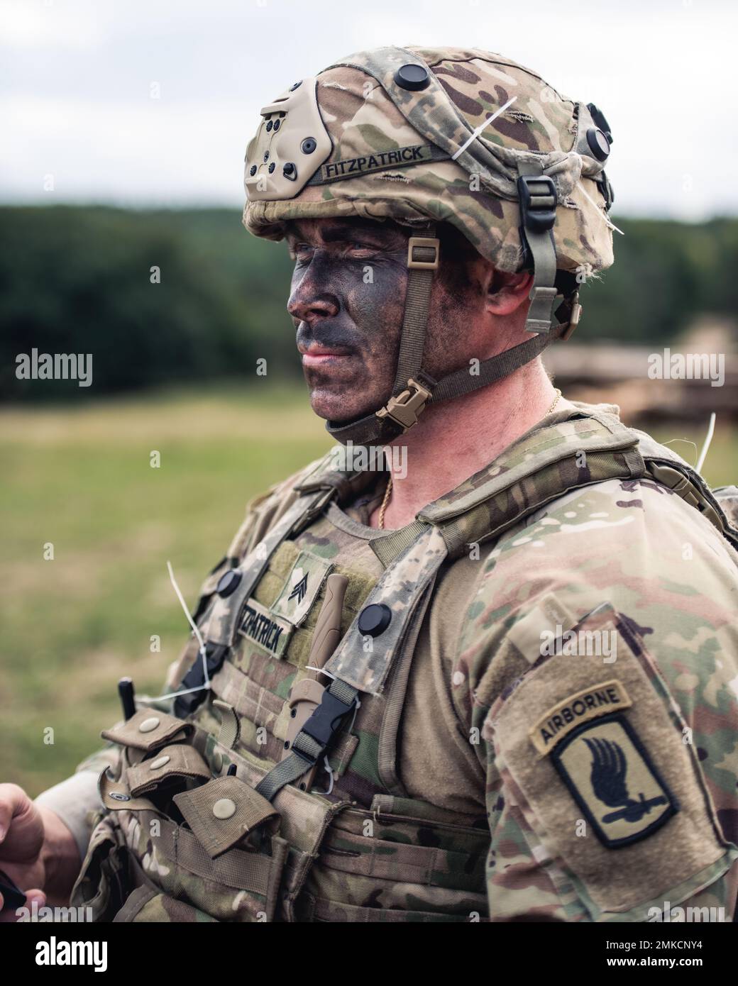 A U.S. Army paratrooper assigned the 173rd Brigade Support Battalion ...