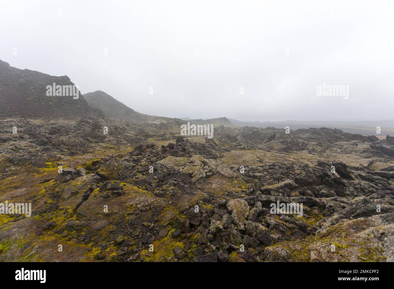 Krafla lava fields, Leirhnjukur area, Iceland landscape. Desolate ...