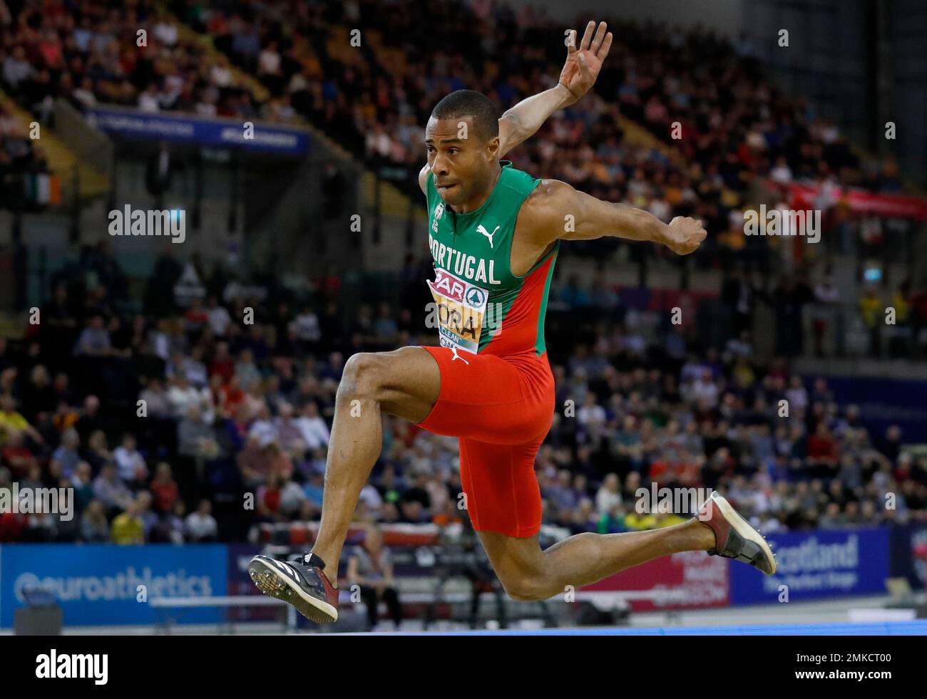 Nelson Evora of Portugal makes an attempt in the men's triple jump ...