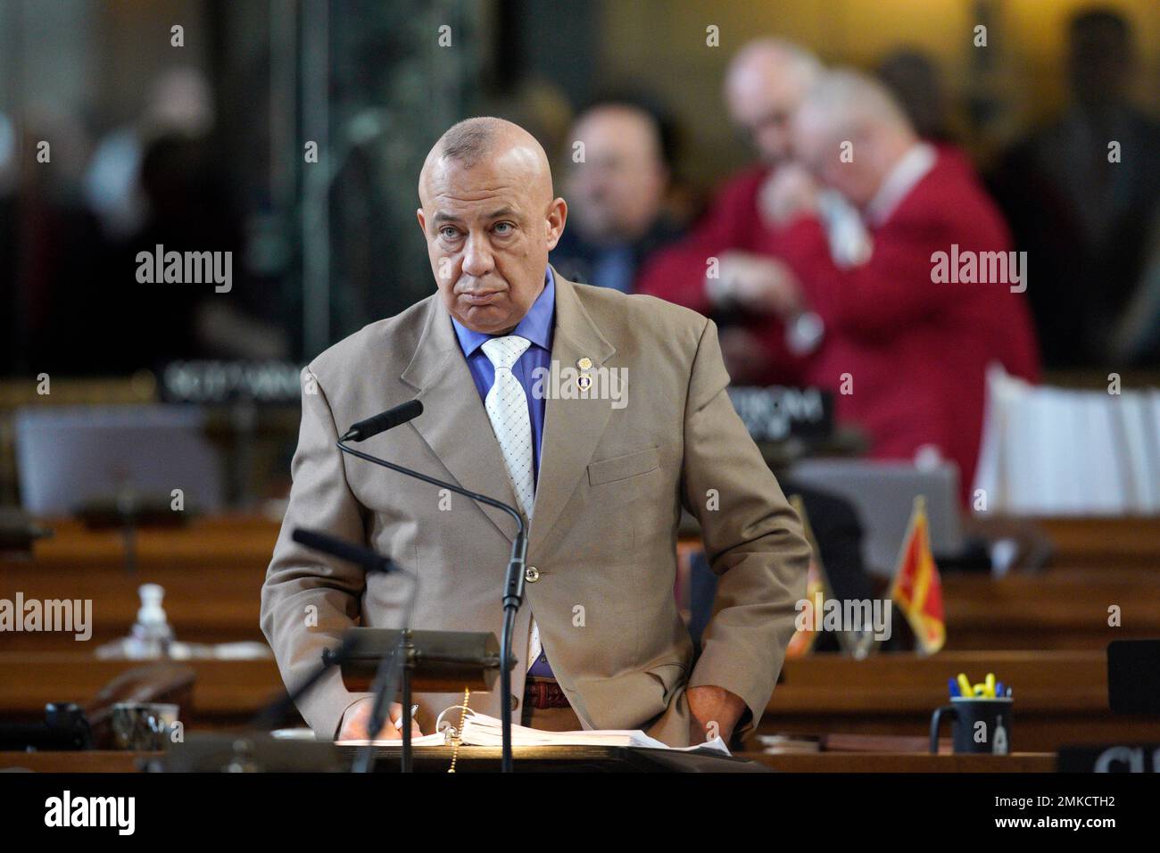 Nebraska State Sen. Tom Brewer of Gordon, in the Legislative Chamber in ...