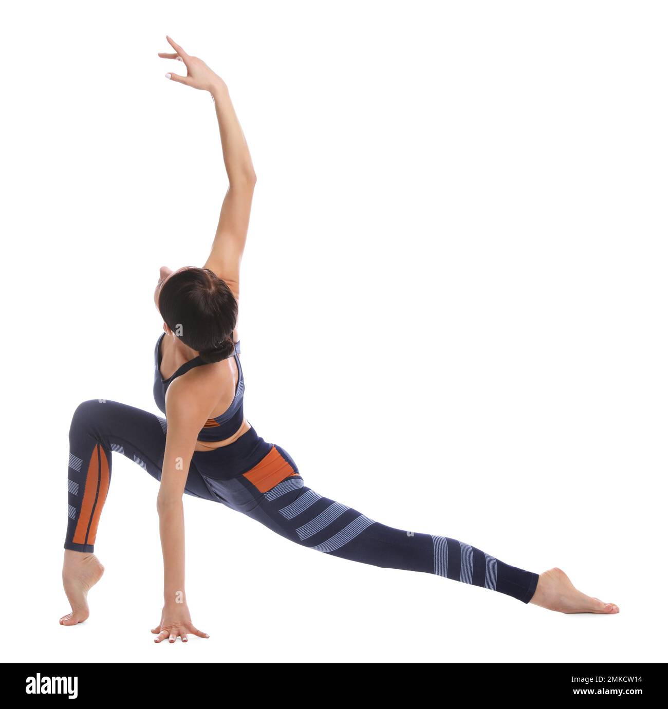 Professional young acrobat exercising on white background Stock Photo ...