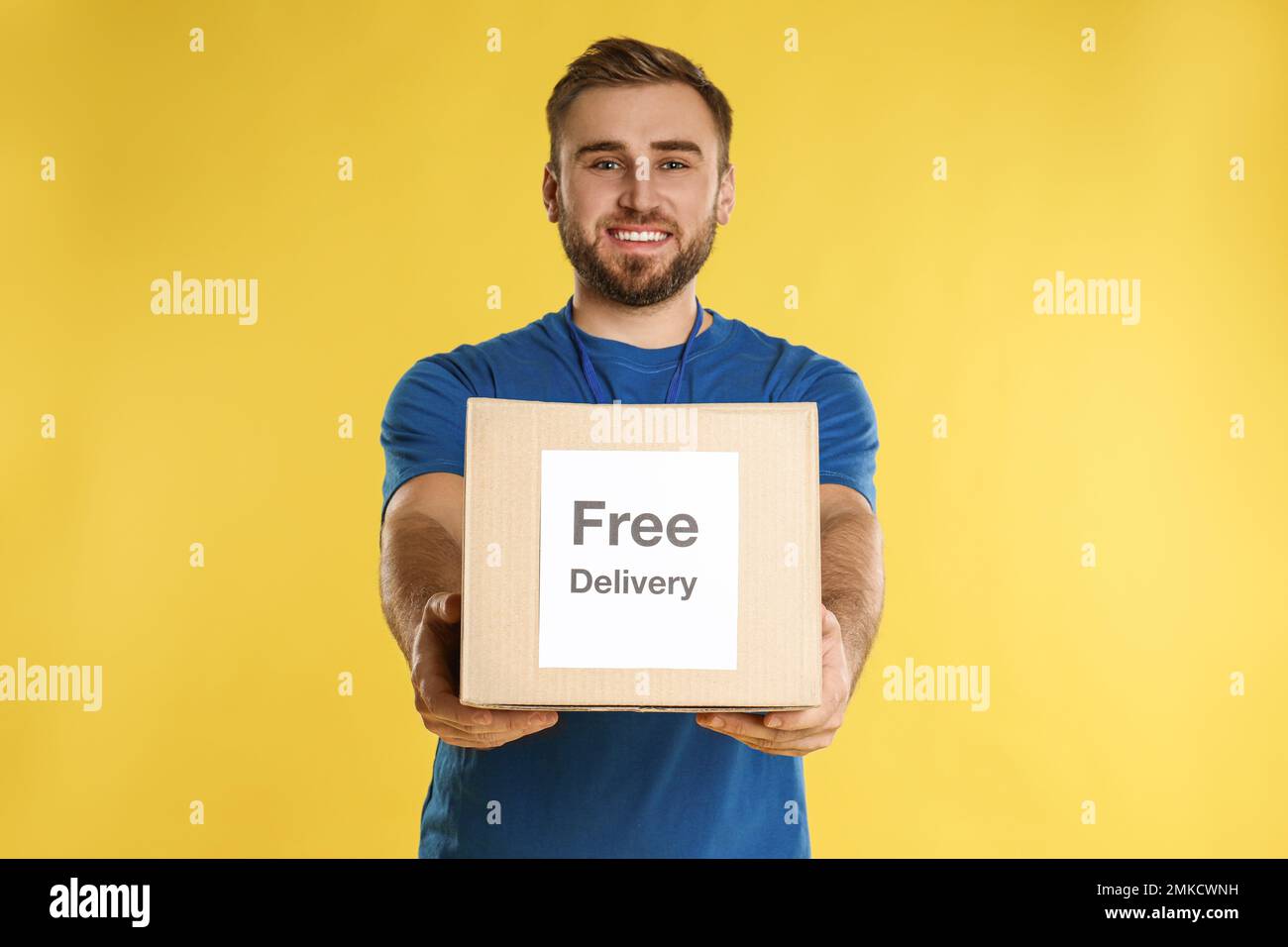 Yellow parcel label hi-res stock photography and images - Alamy