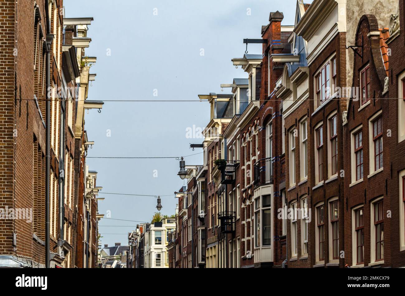Urban landscape, view of streets and typical Dutch architecture in the ...