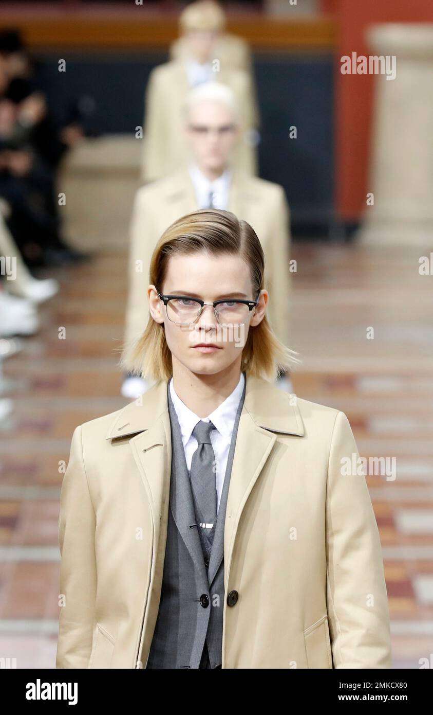 A model wears a creation as part of the Thom Browne ready to wear Fall ...