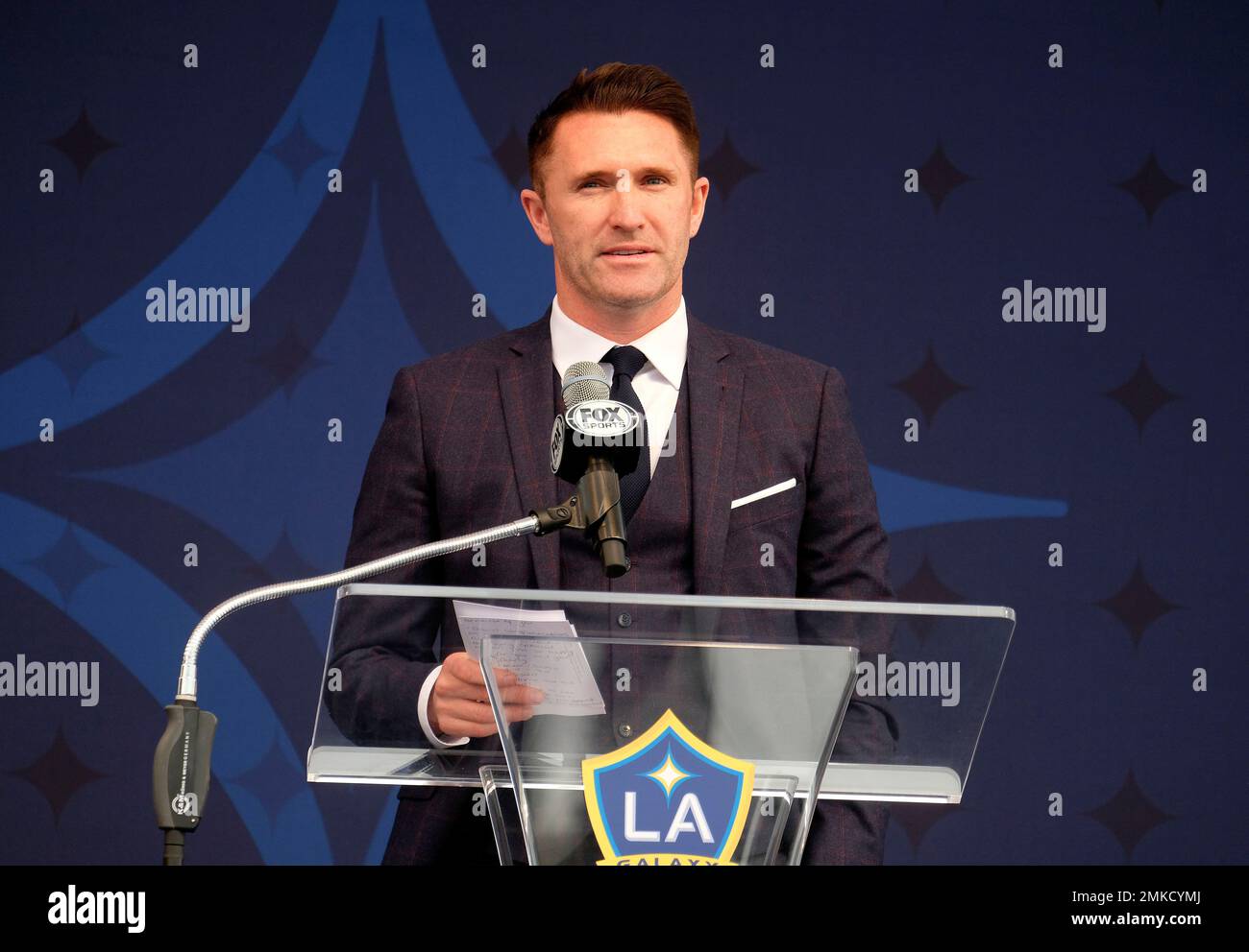Robbie Keane attends an LA Galaxy David Beckham statue MLS soccer ...