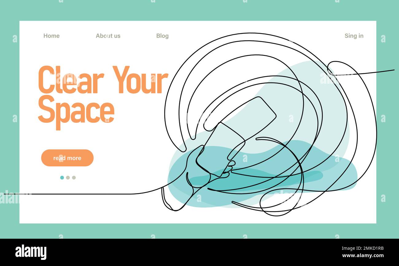 Continuous one line drawing of hand wearing rubber gloves cleaning ...