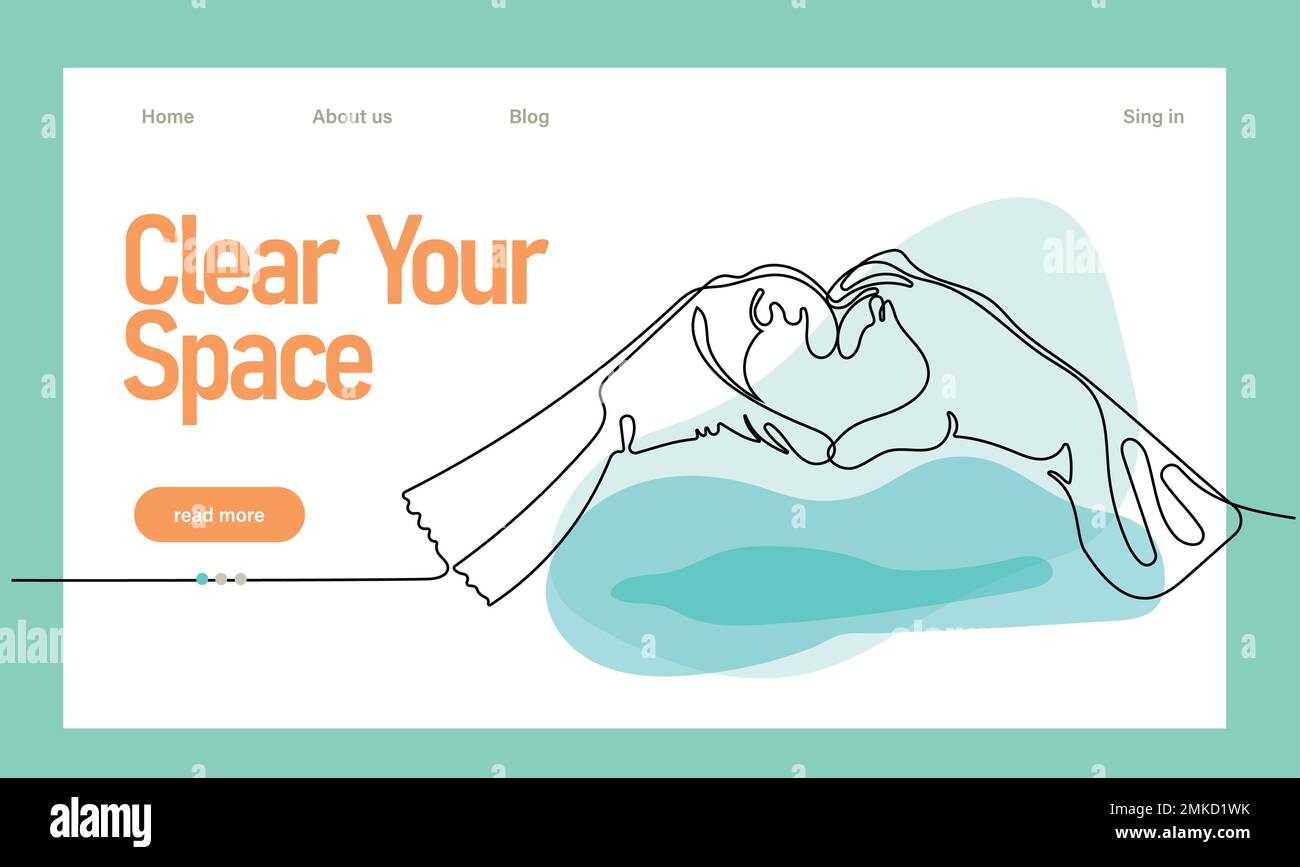 Continuous one line drawing of hand wearing rubber gloves cleaning ...