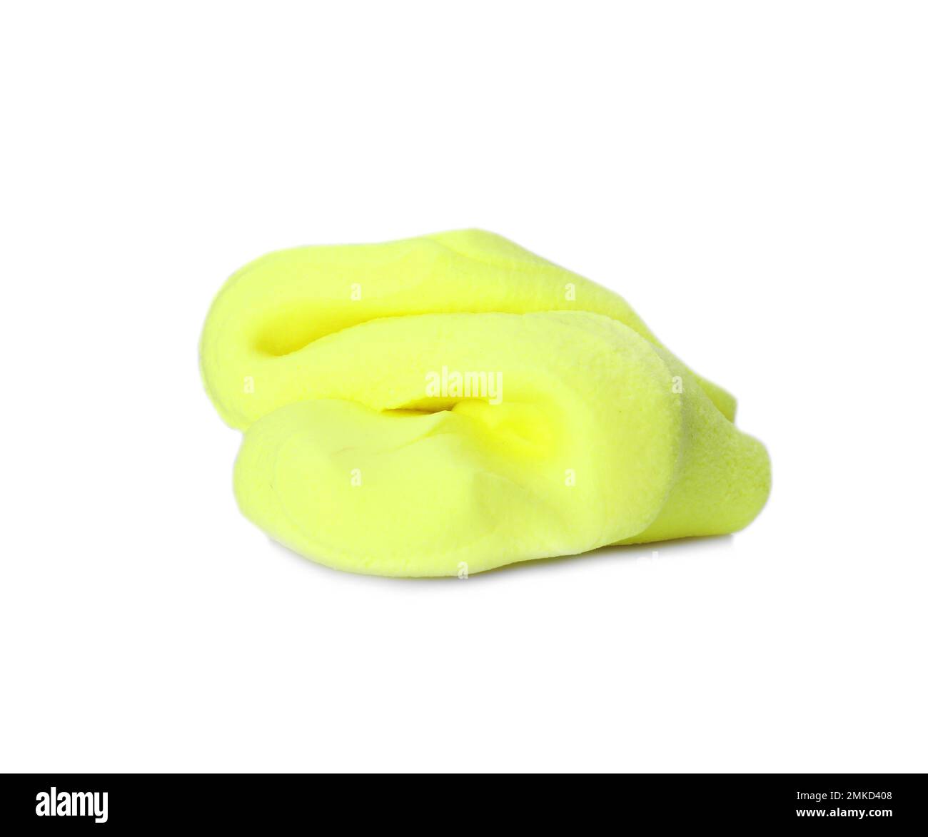 Yellow fluffy slime isolated on white. Antistress toy Stock Photo - Alamy