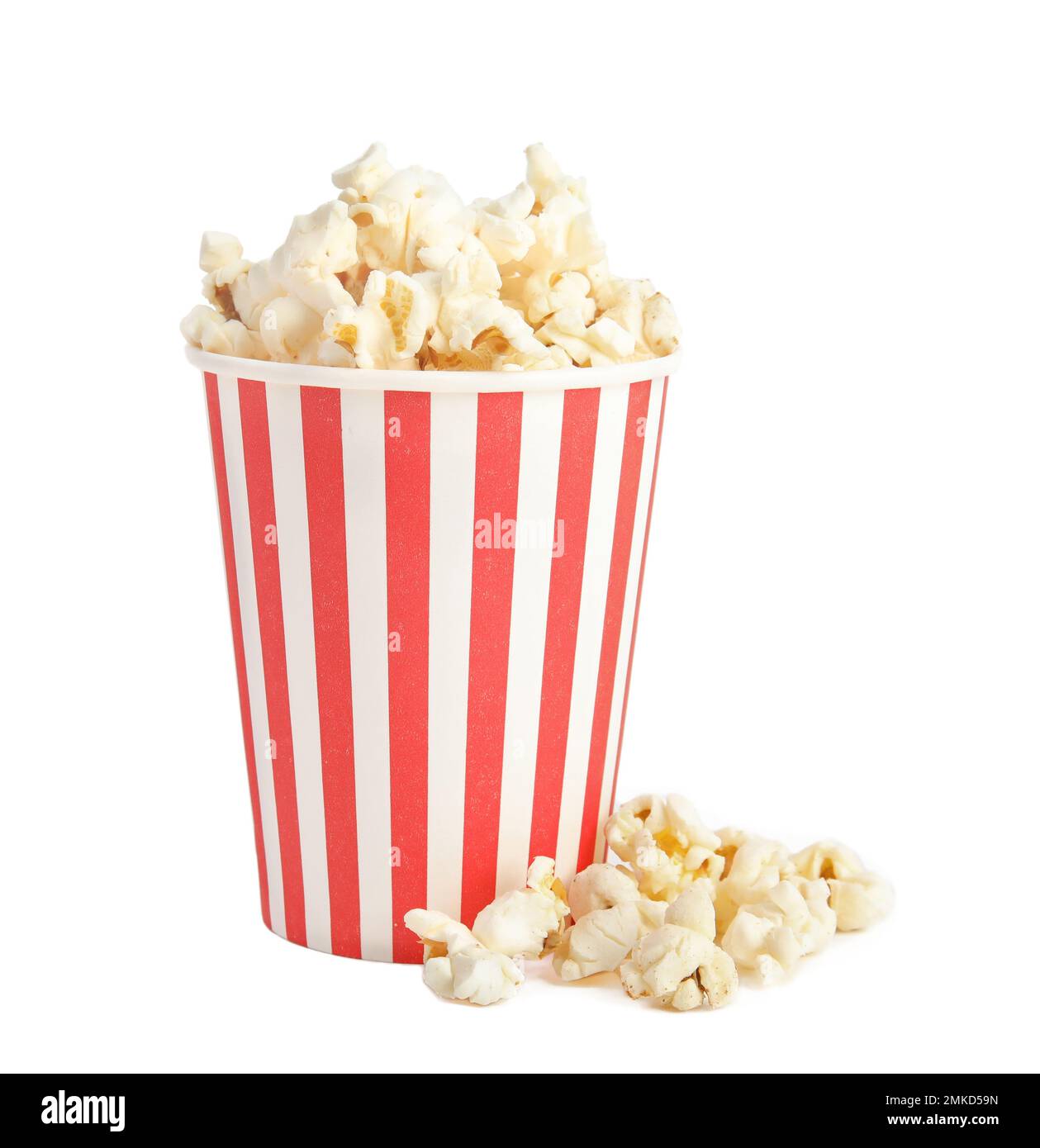 Bucket of tasty pop corn isolated on white Stock Photo - Alamy