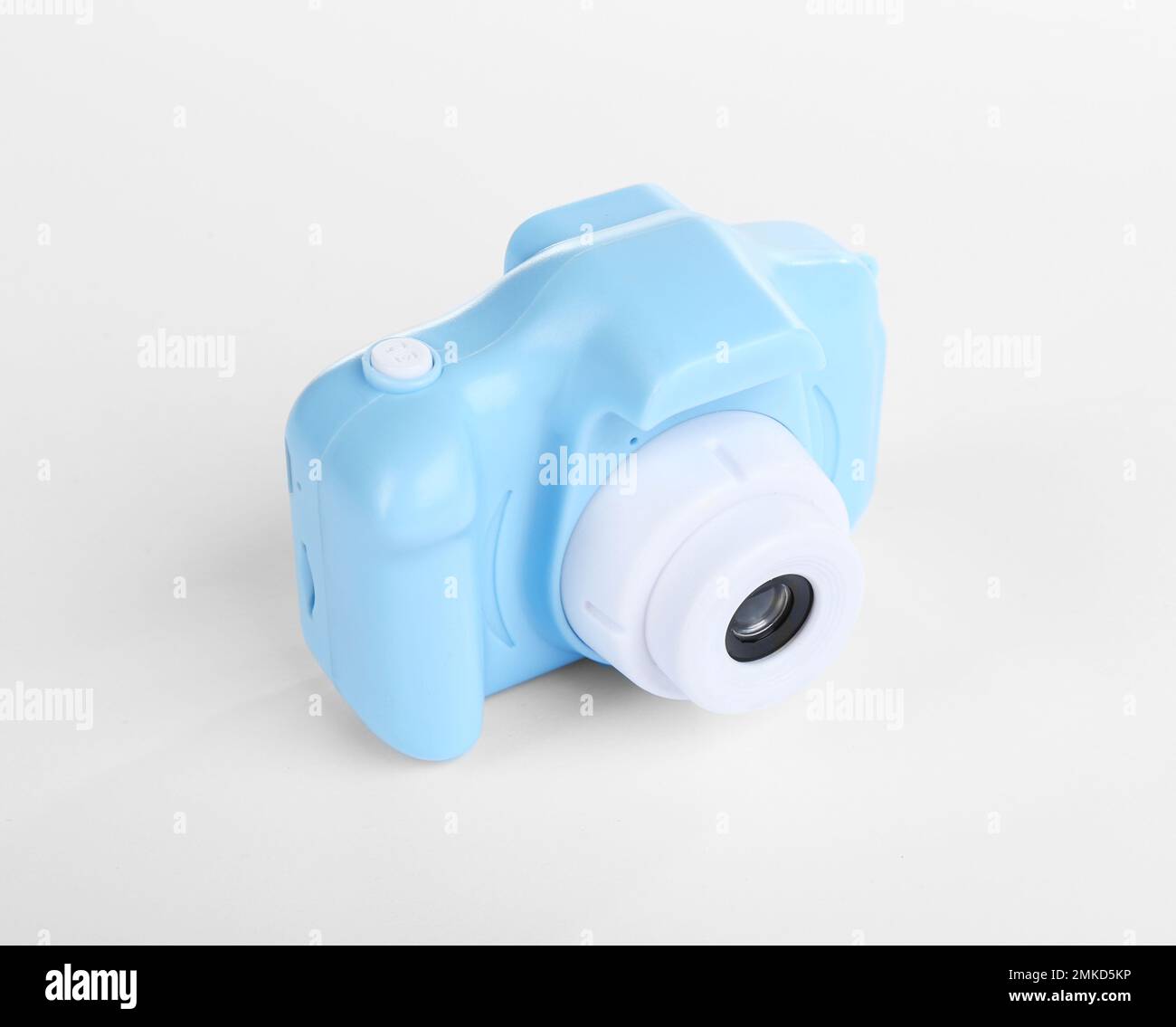 Light blue toy camera isolated on white Stock Photo - Alamy