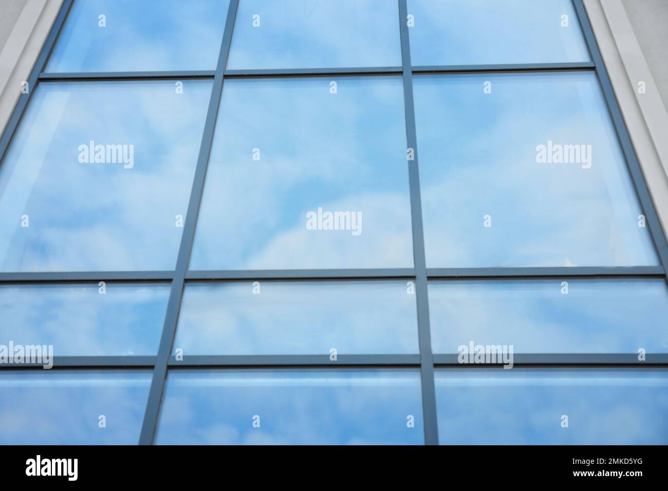 Modern building with tinted windows, low angle view. Urban architecture ...