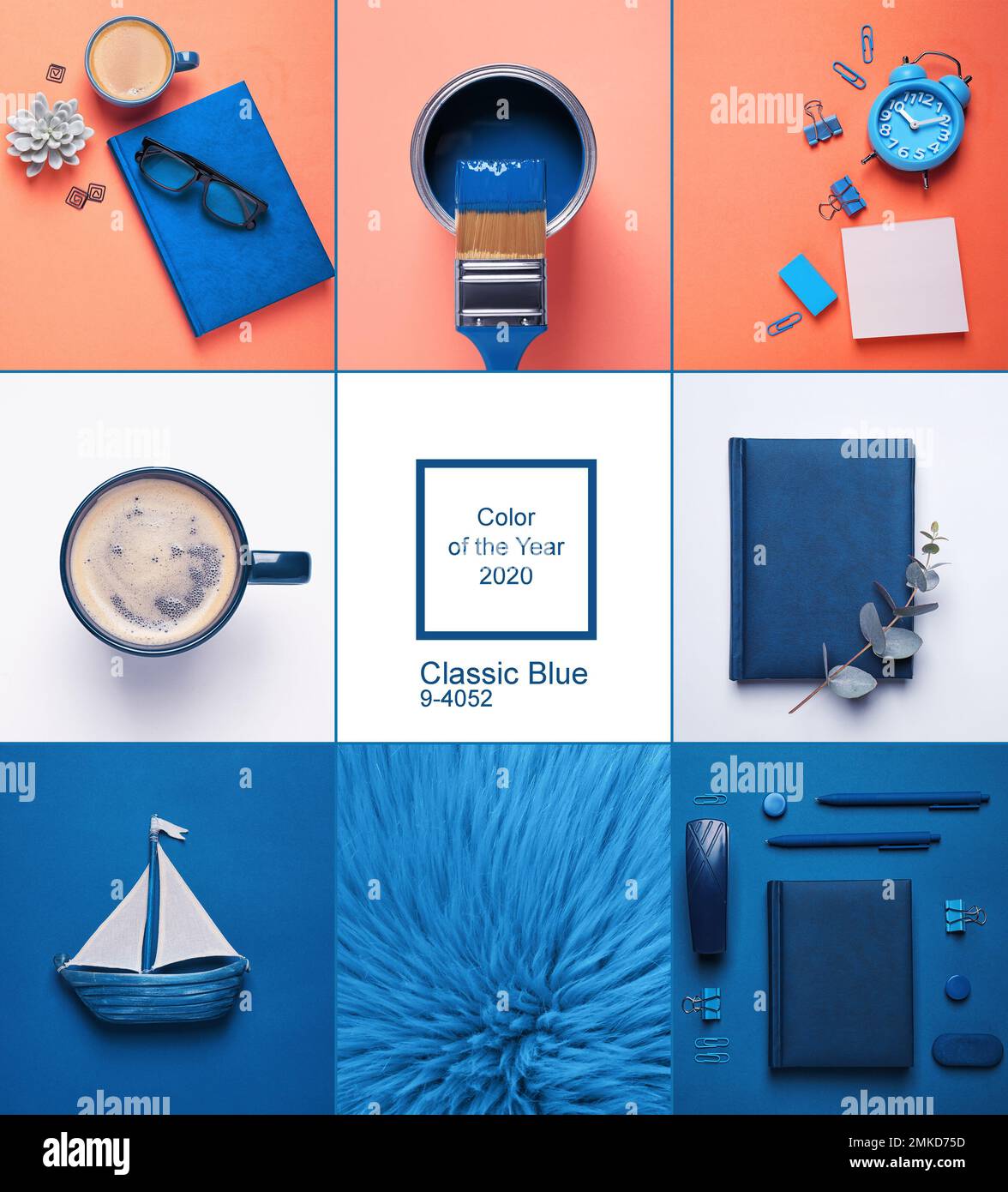 Collage made with photos inspired by color of the year 2020 (Classic ...