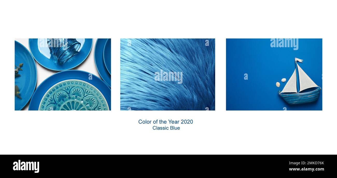 Collage made with photos inspired by color of the year 2020 (Classic ...