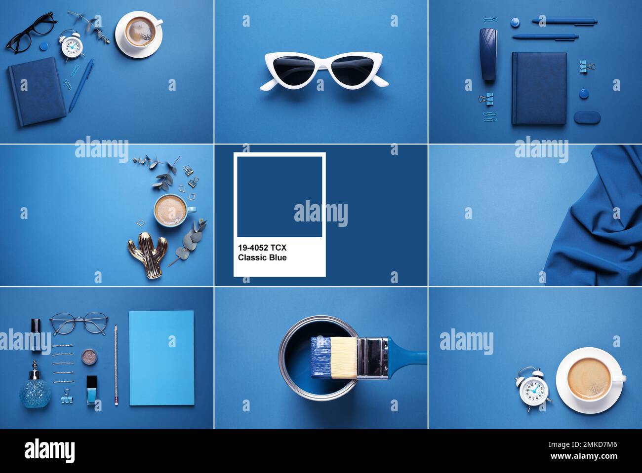 Collage made with different photos inspired by color of the year 2020 ...