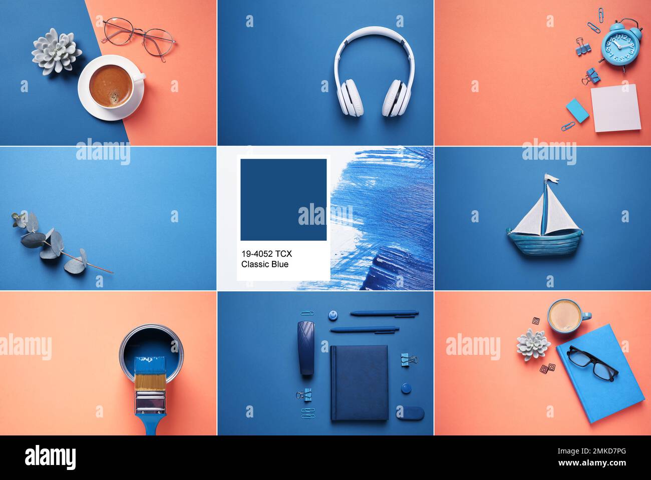 Collage made with different photos inspired by color of the year 2020 ...