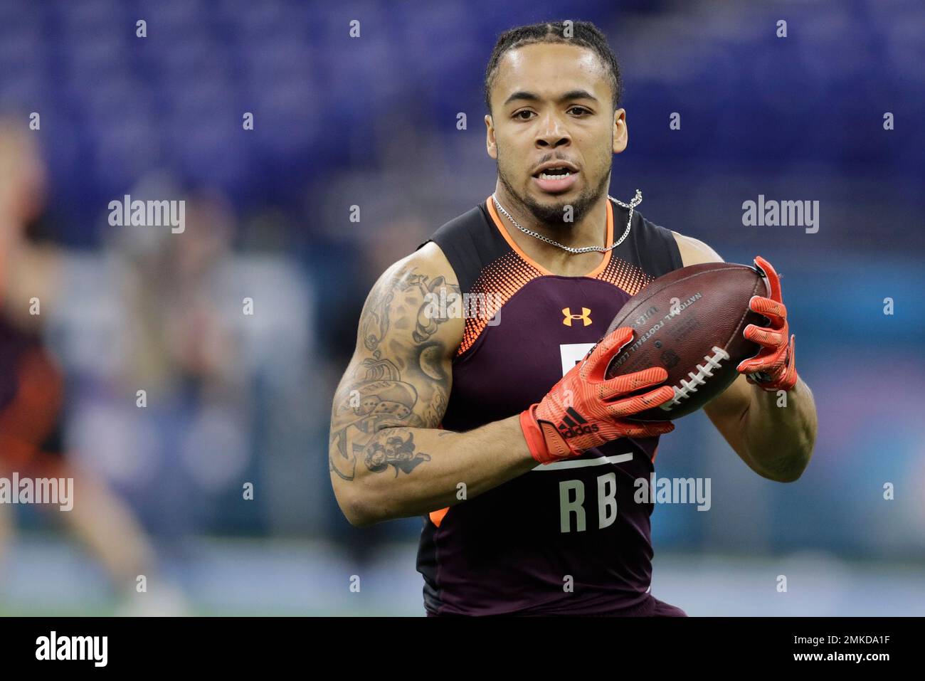 Washington running back Myles Gaskin runs a drill during the NFL ...