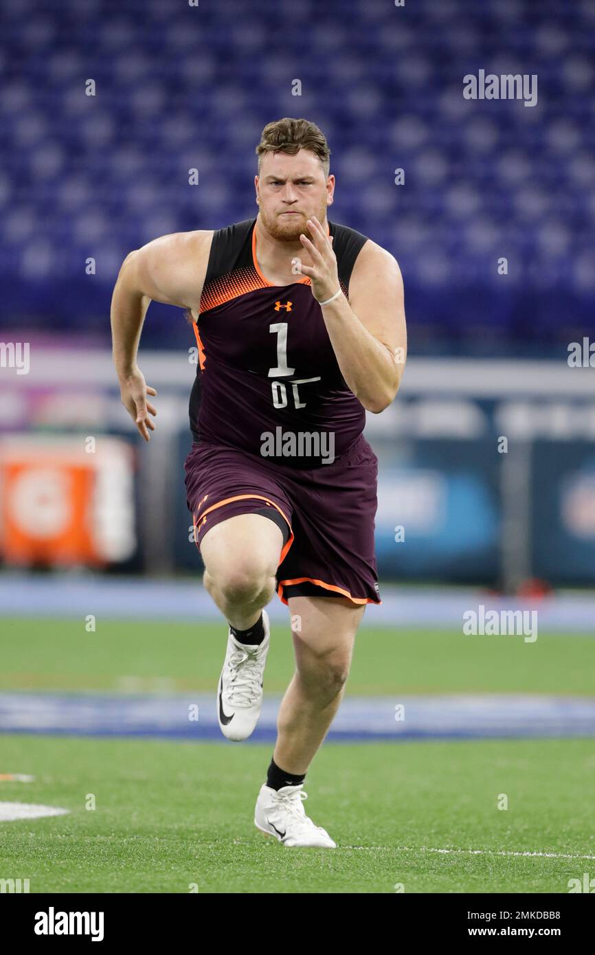 Missouri offensive lineman Paul Adams runs a drill during the NFL ...