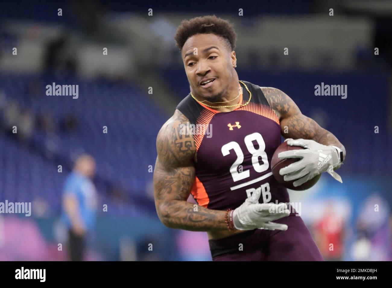 Texas A&M running back Trayveon Williams runs a drill at the NFL ...