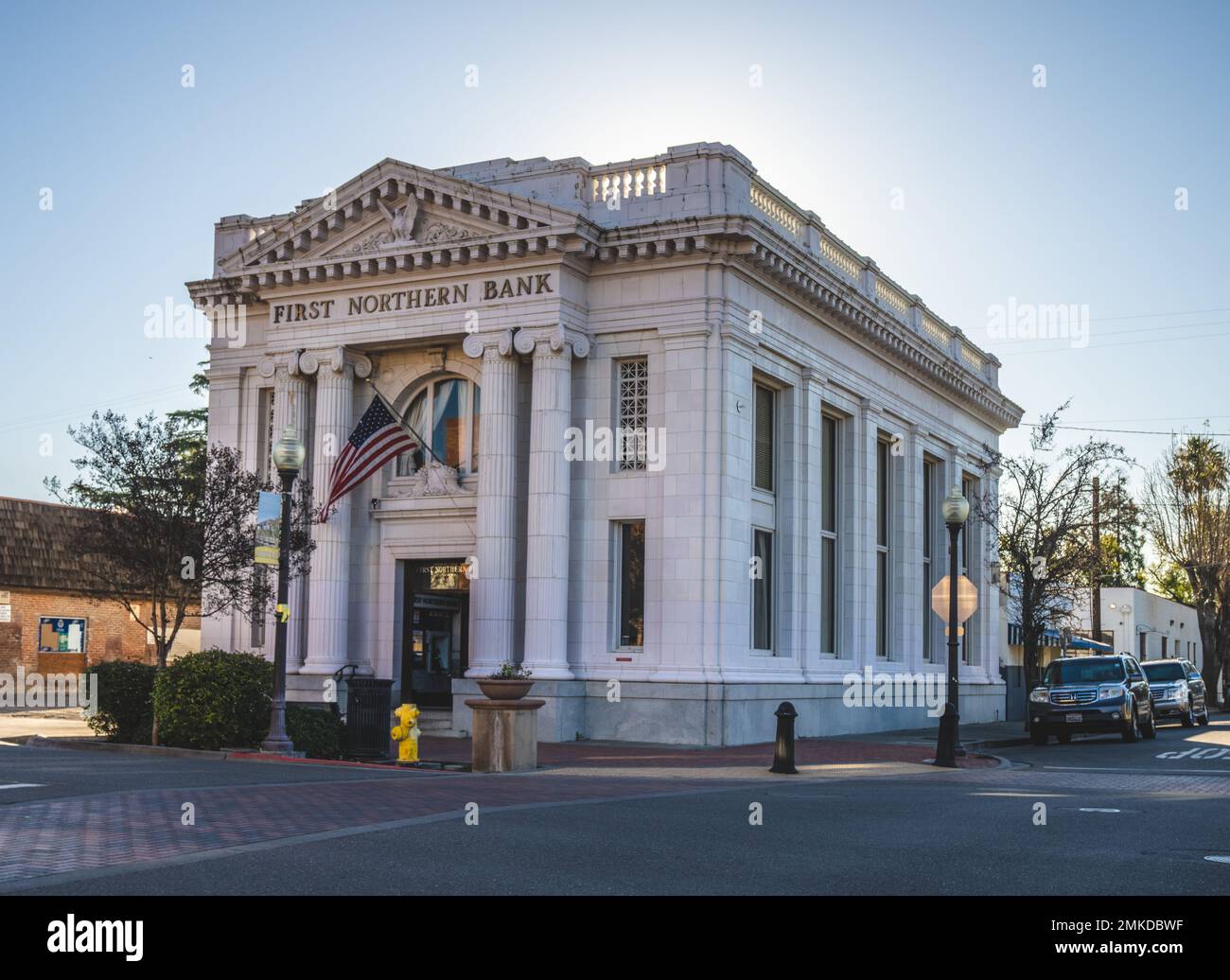 Historic building in the small town of Winters in northern California ...