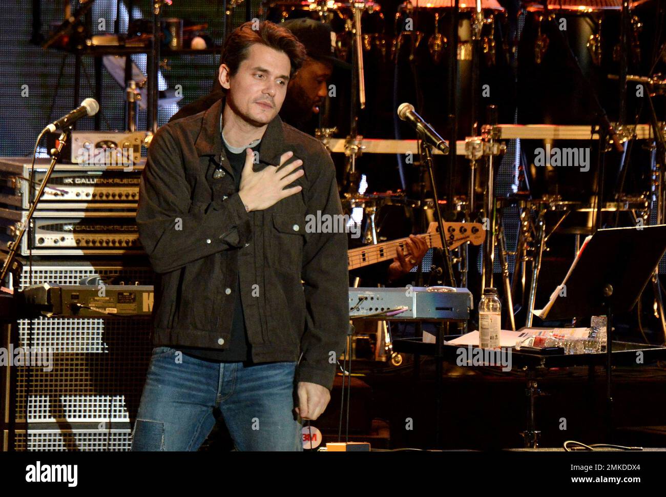 FILE - In this Oct. 31, 2018 file photo, John Mayer gestures to the ...