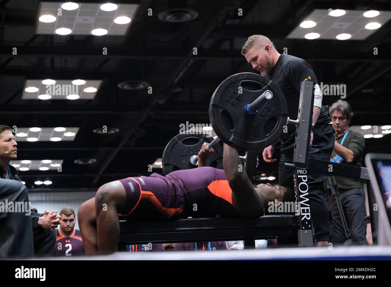 South Carolina offensive lineman Dennis Daley does he bench press at ...