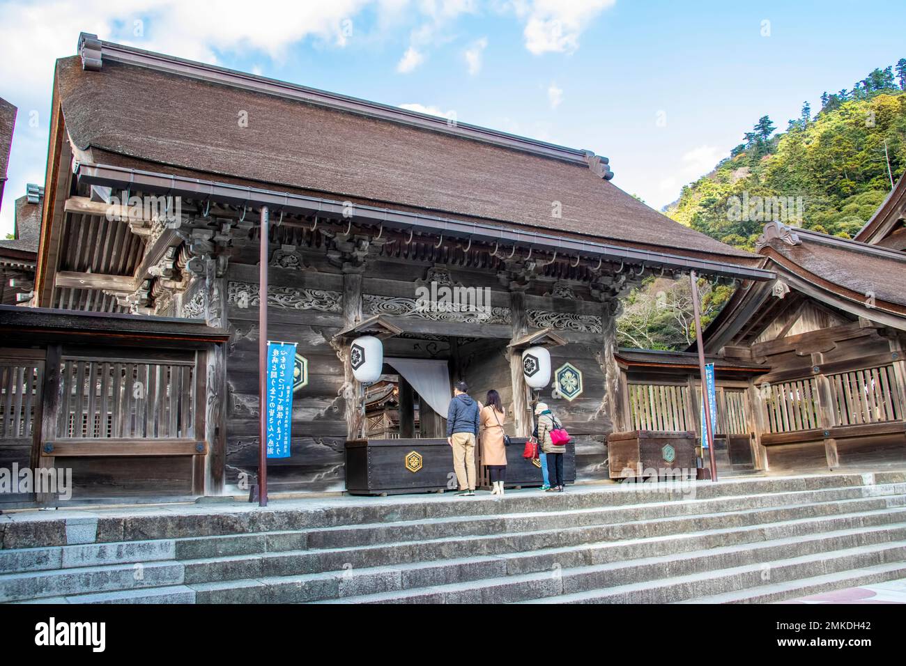 Shimane Japan 2nd Dec 2022: tourists are praying in front of main hall ...
