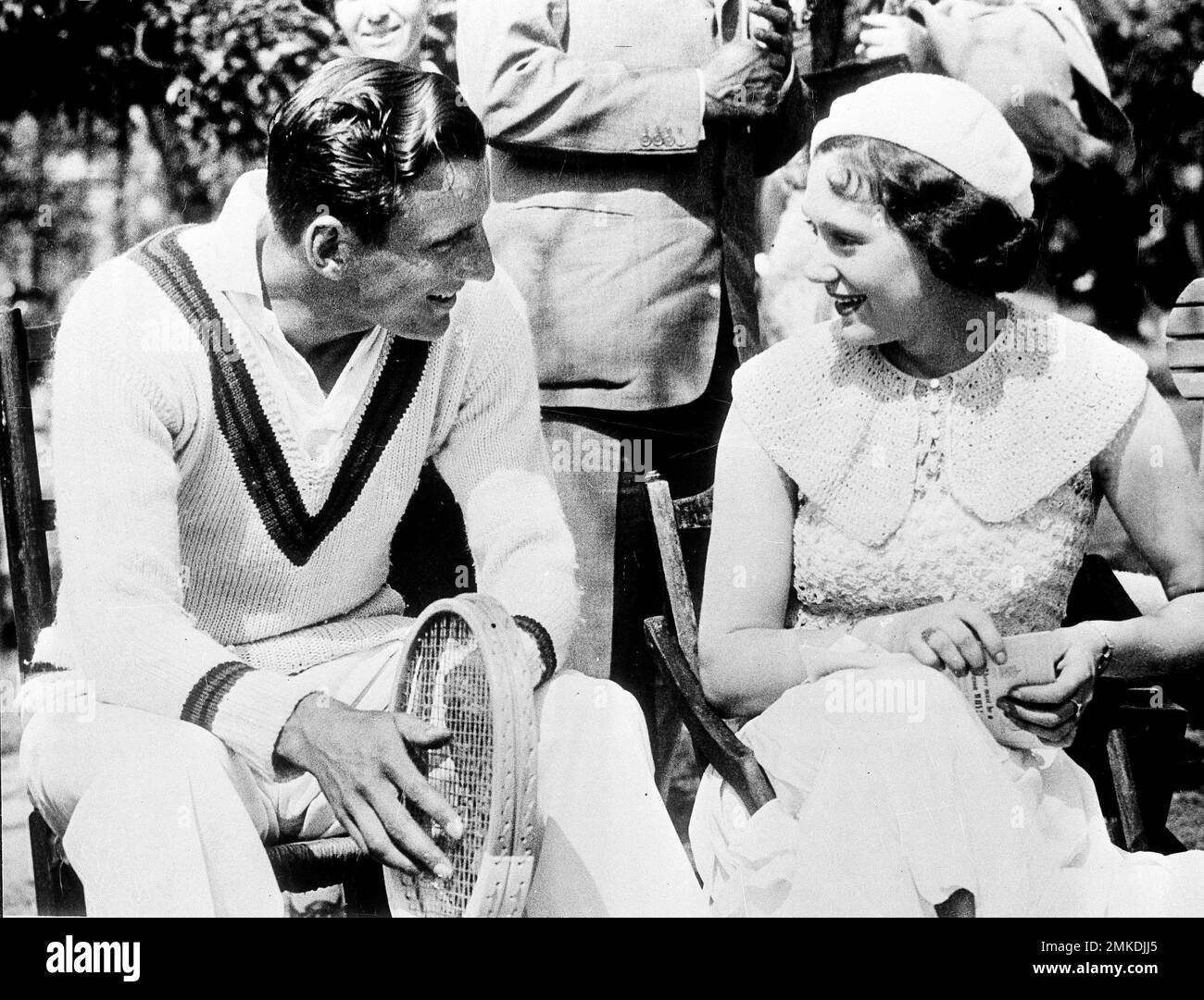 No. 1 ranking tennis player Fred Perry, and his fiancee Mary Lawson ...