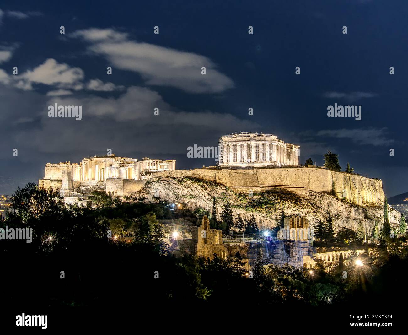 Night view Parthenon Acropolis, Athens, Greece Stock Photo - Alamy