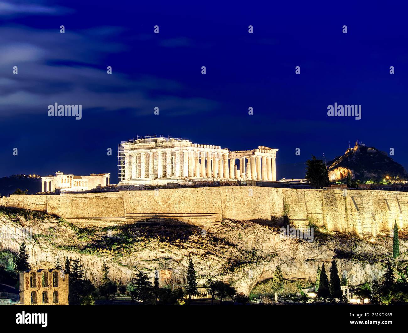 Night view Parthenon Acropolis, Athens, Greece Stock Photo - Alamy