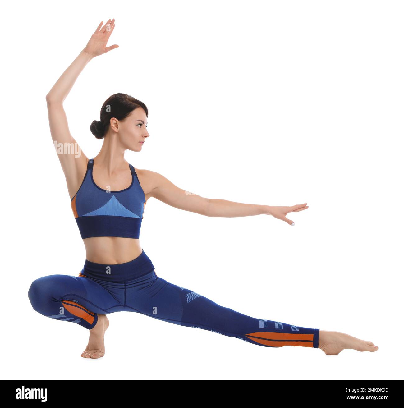 Professional young acrobat exercising on white background Stock Photo ...