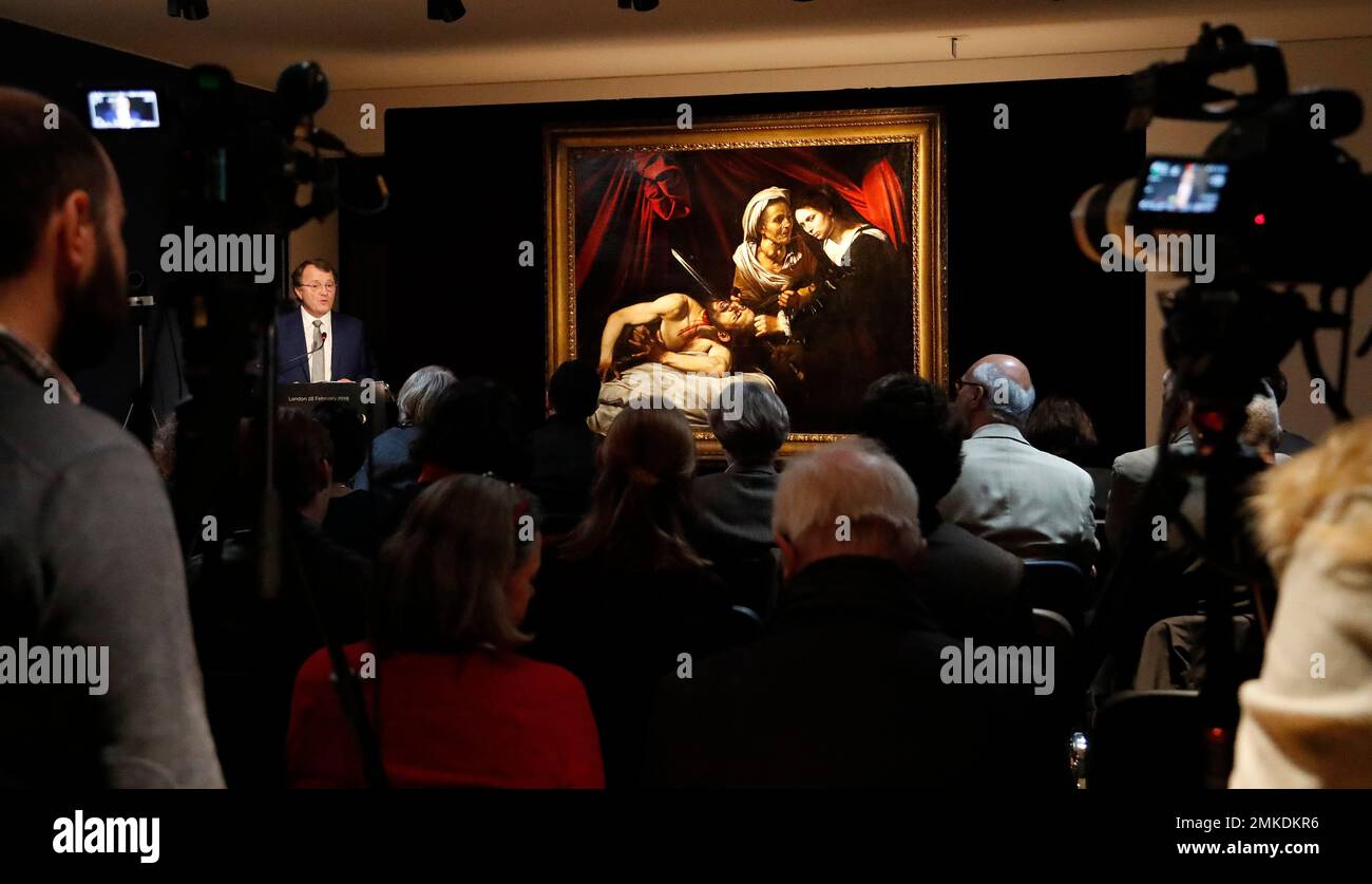 The Caravaggio' Judith and Holfernes, painting is unveiled at the Colnaghi Gallery in London ...