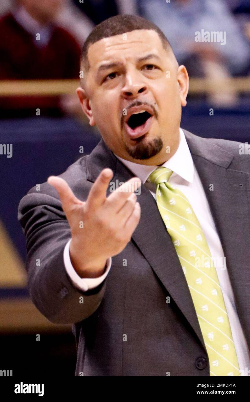 Pittsburgh head coach Jeff Capel call to an official during the first ...